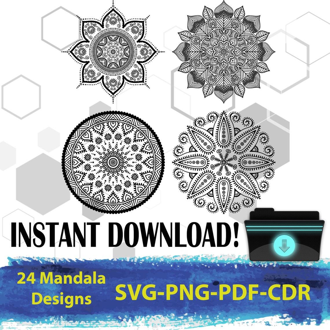 Mandala Svg, Mandalas Svg, Mandala Monogram Svg, Mandala Png, 24 ...