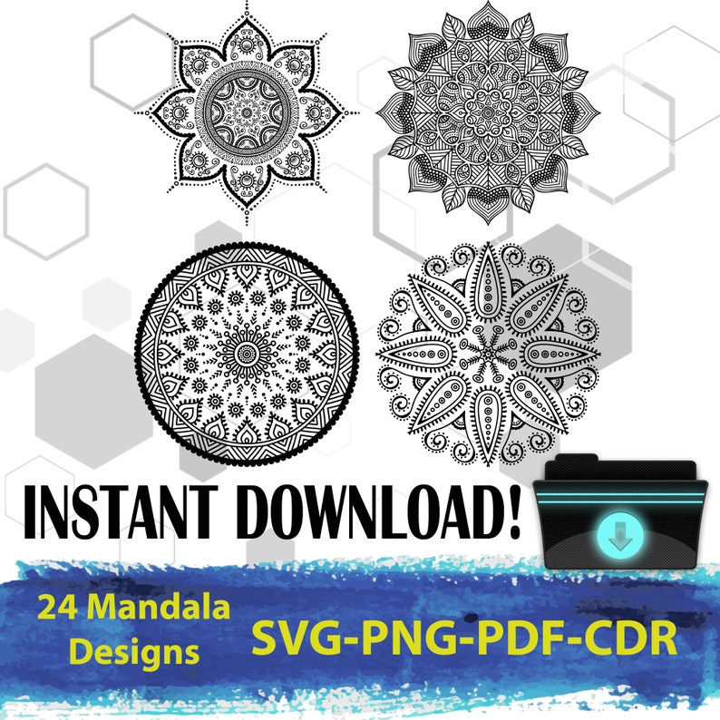 Mandala Svg, Mandalas Svg, Mandala Monogram Svg, Mandala Png, 24 ...