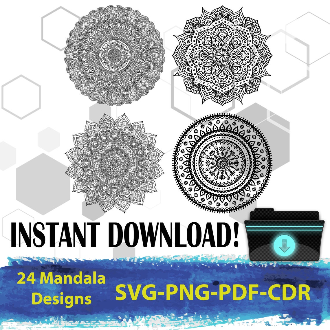 Mandala Svg, Mandalas Svg, Mandala Monogram Svg, Mandala Png, 24 ...