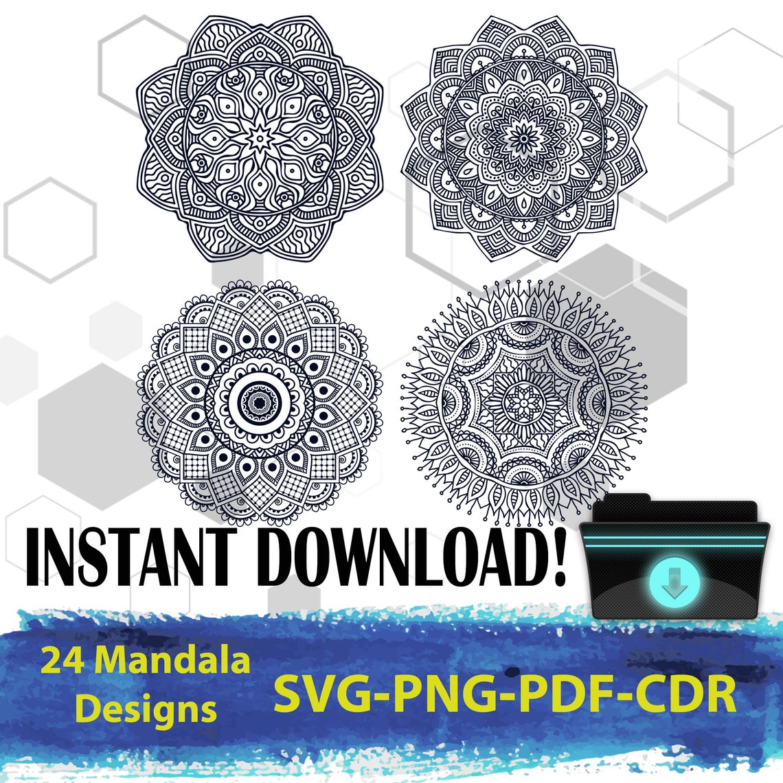 Mandala Svg, Mandalas Svg, Mandala Monogram Svg, Mandala Png, 24 ...