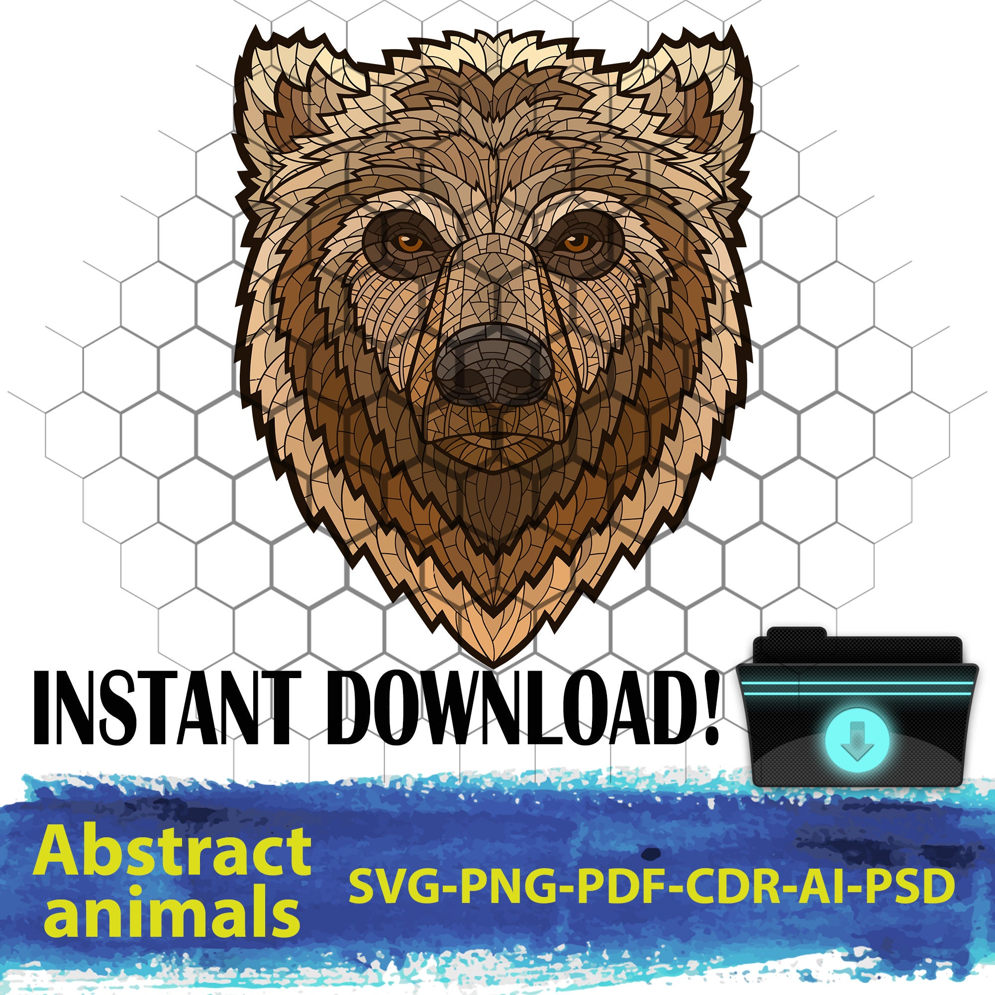 Abstract Animals Svg, Wild Animals Svg, Printable Abstract Animal Art ...