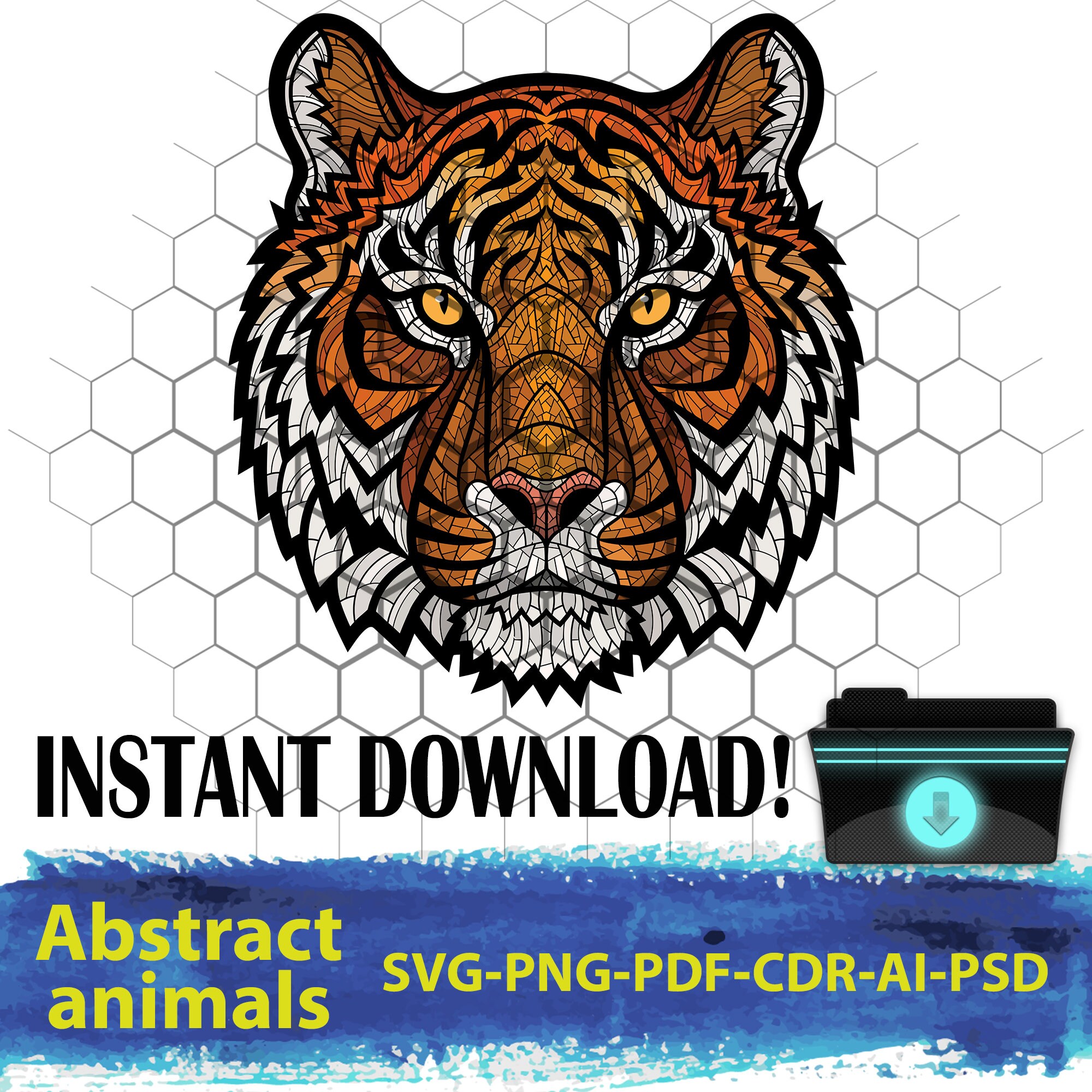 Abstract Animals Svg, Wild Animals Svg, Printable Abstract Animal Art ...