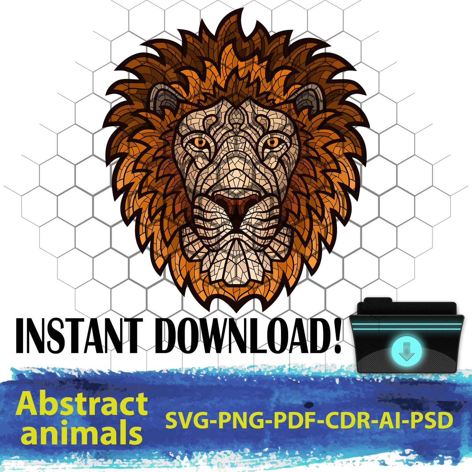 Abstract Animals Svg, Wild Animals Svg, Printable Abstract Animal Art ...