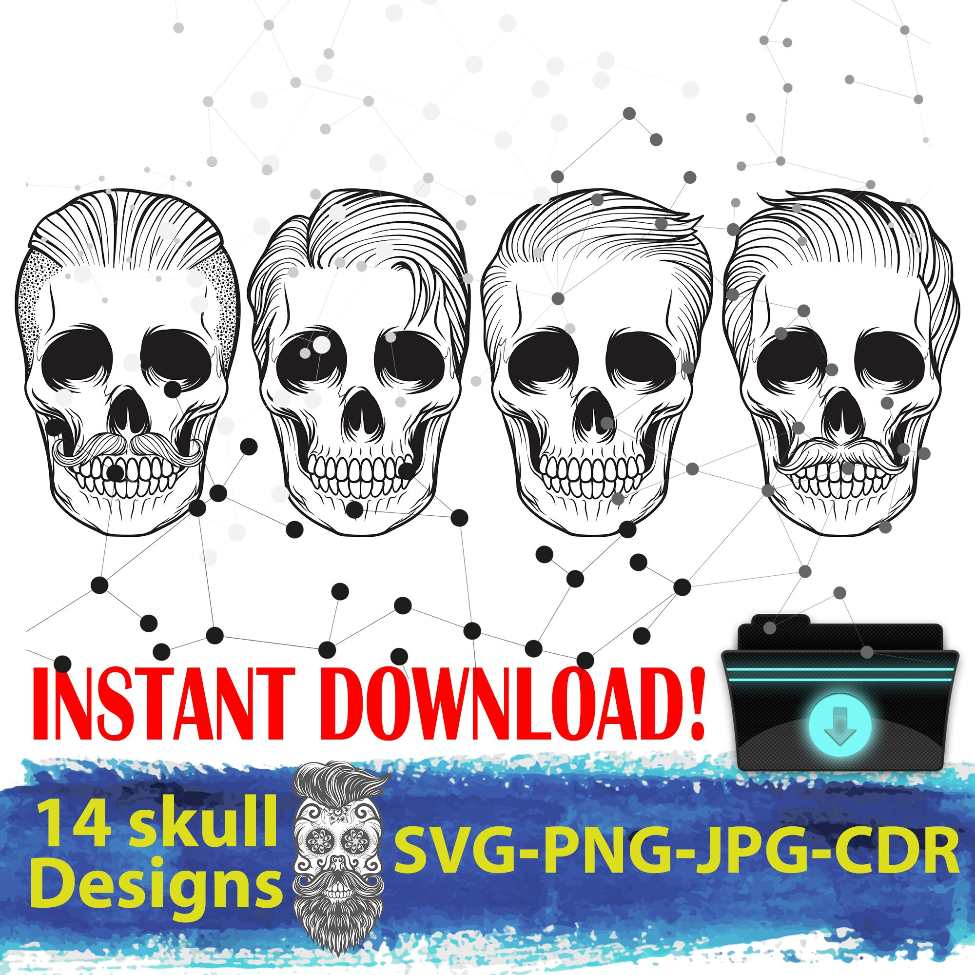Skulls Svg Skulls Png Tattoo Skulls Sugar Skull Skull - Etsy
