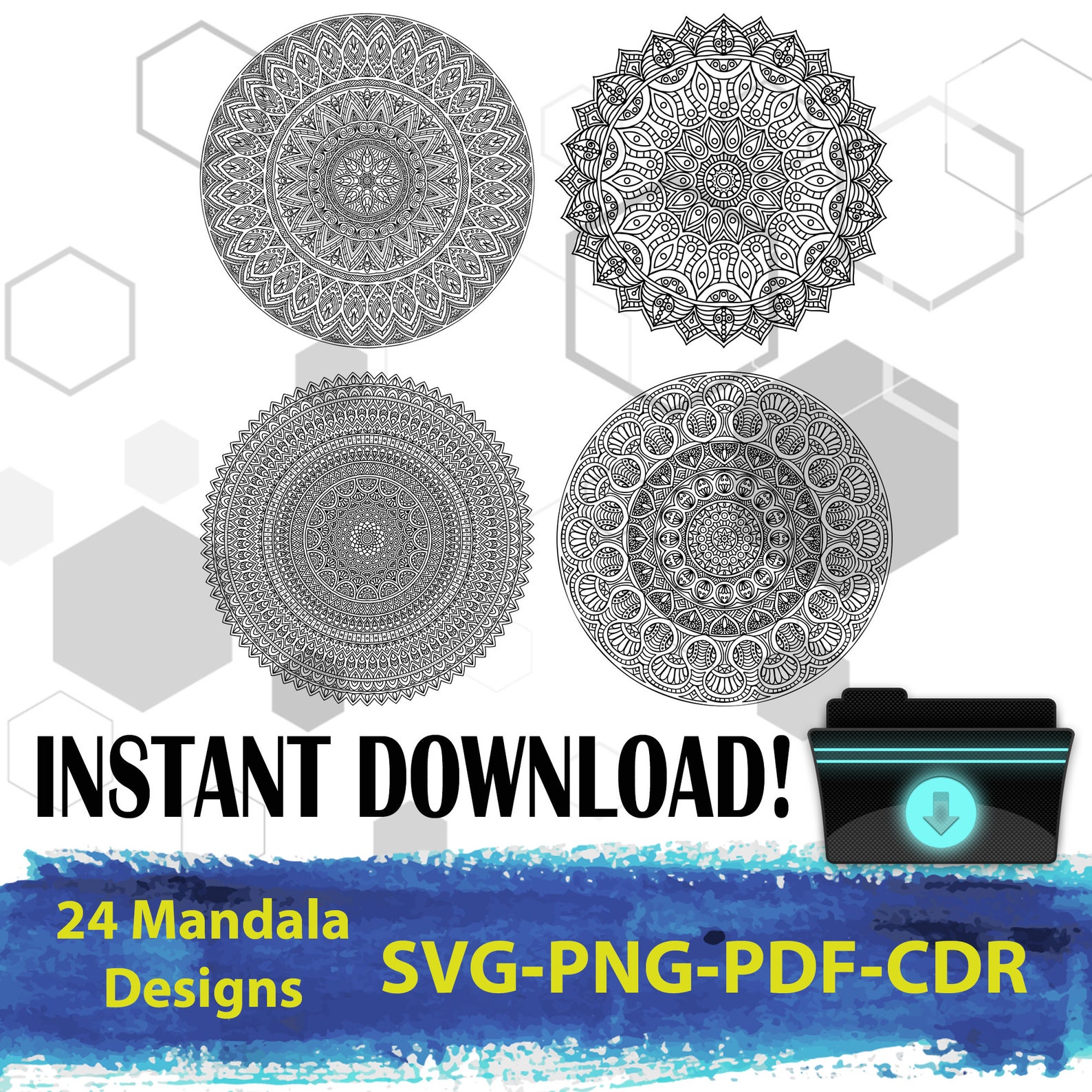 Mandala Svg, Mandalas Svg, Mandala Monogram Svg, Mandala Png, 24 ...
