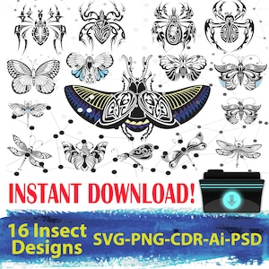 Insects Svg, Insects Png, Insects Silhouettes, Insects Zentangle Svg ...