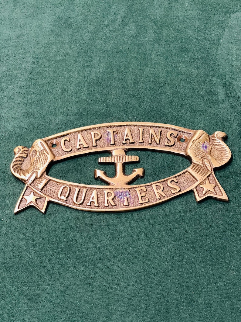 Brass Captain’s Quarters Door Sign • Nautical Wall Plaque • Maritime ...