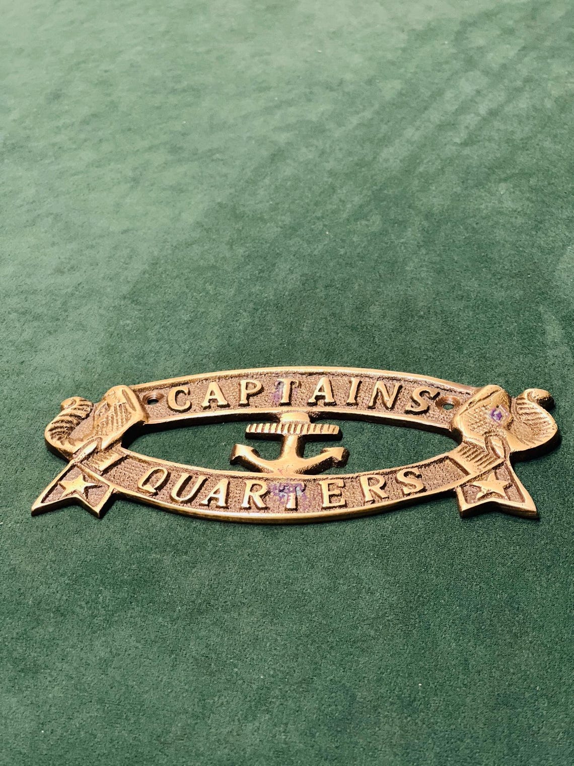 Brass Captain’s Quarters Door Sign • Nautical Wall Plaque • Maritime ...