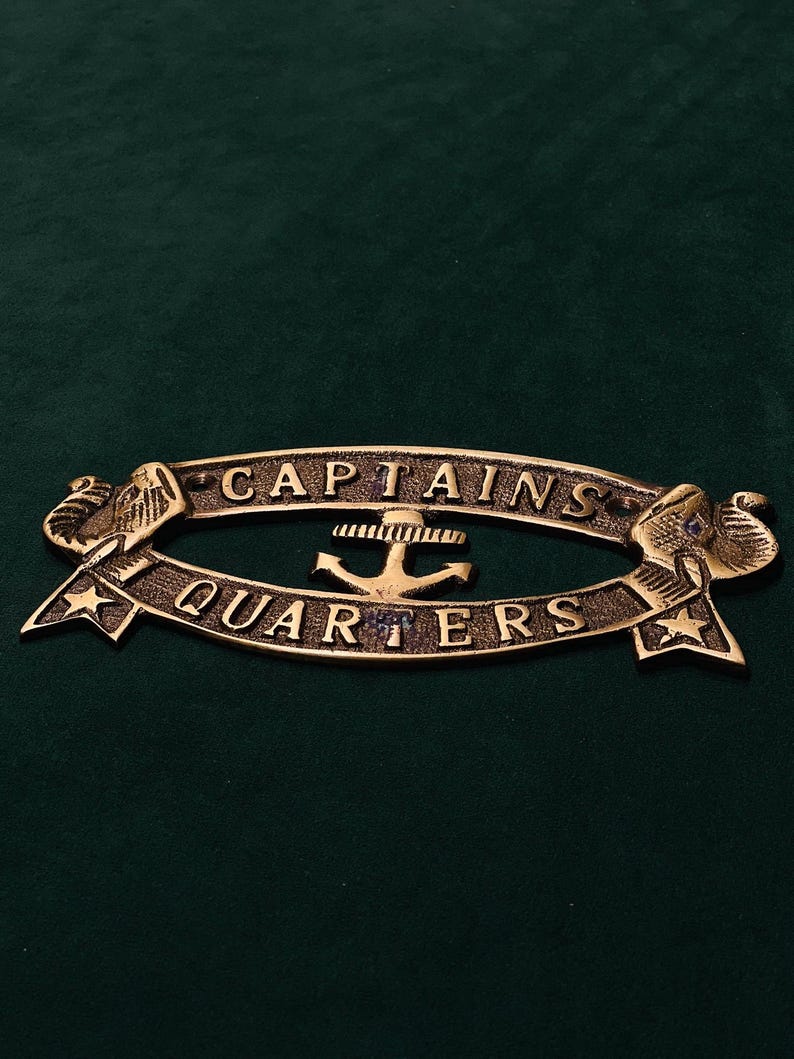 Brass Captain’s Quarters Door Sign • Nautical Wall Plaque • Maritime ...