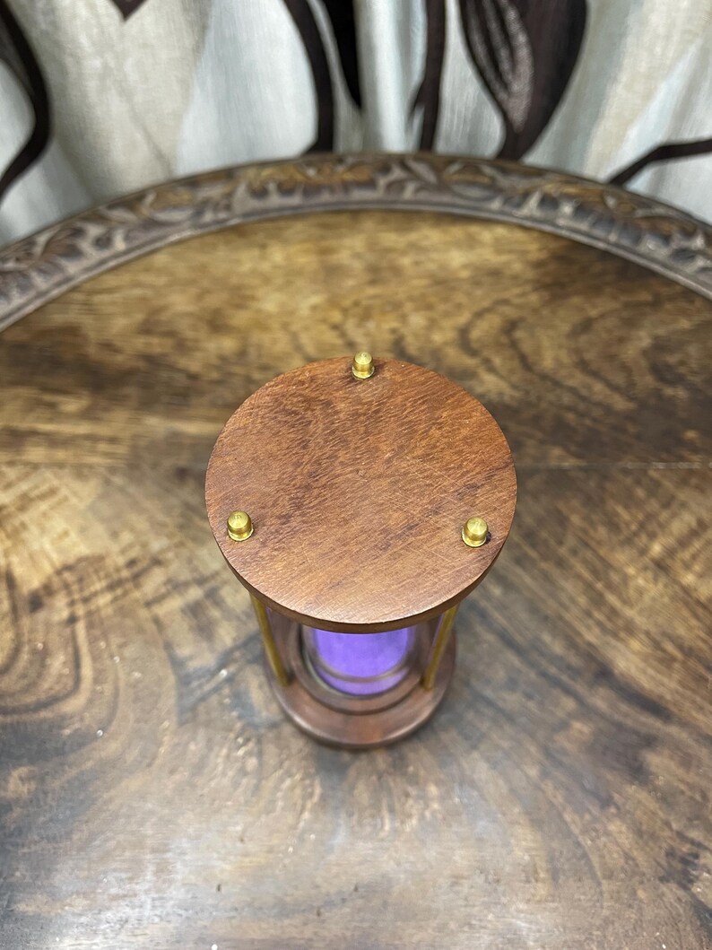 Personalized Brass Sand Timer Custom Engraved Wooden Top Hourglass ...