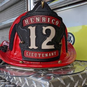 Custom Firefighter Leather Helmet Shield - Etsy