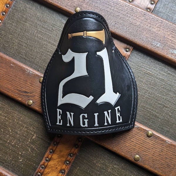Firefighter Leather Shield Svg - Etsy