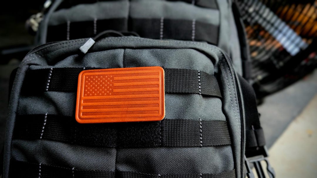 American Flag Leather Morale Patch – Made in USA - Etsy