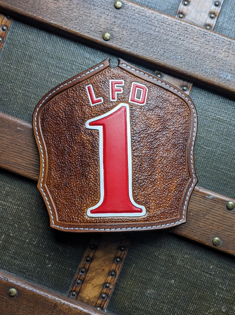 Custom Firefighter Leather Helmet Shield - Etsy