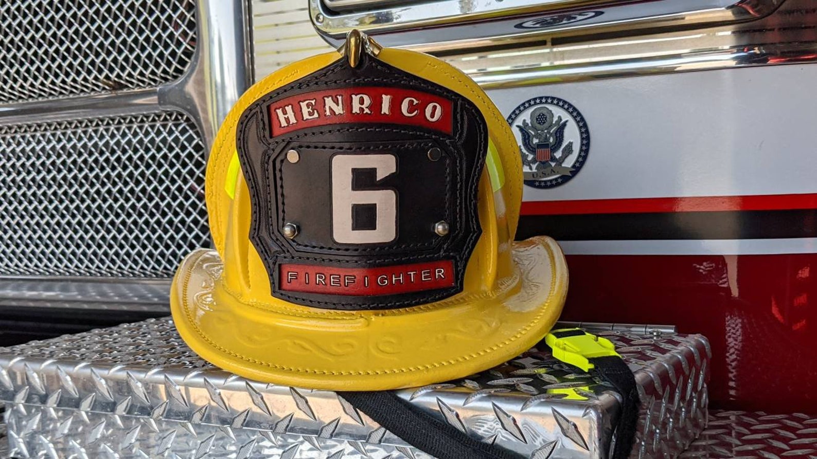 Firefighter Leather Helmet Shield - Etsy