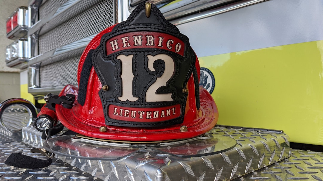 Custom Firefighter Leather Helmet Shield - Etsy