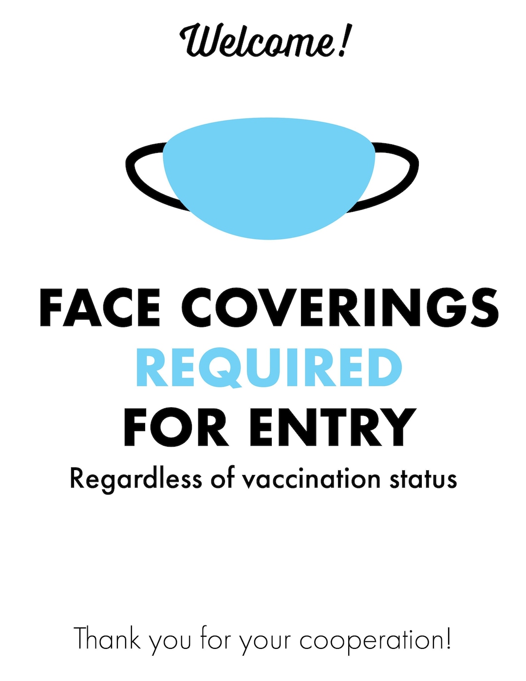 Face Covering Required Printable Sign - Etsy