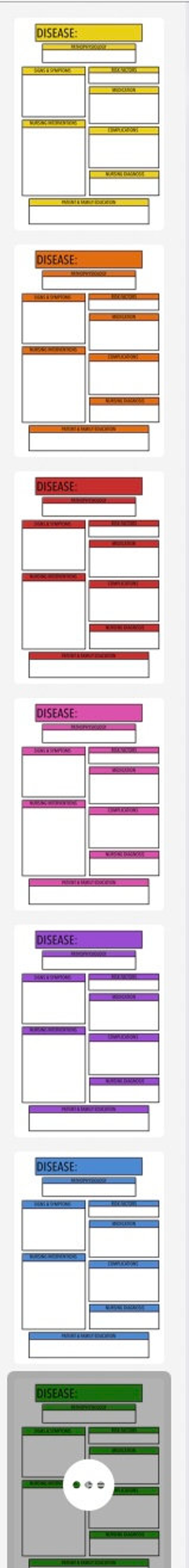 Set of Seven Standard Color Concept Map Templates - Etsy