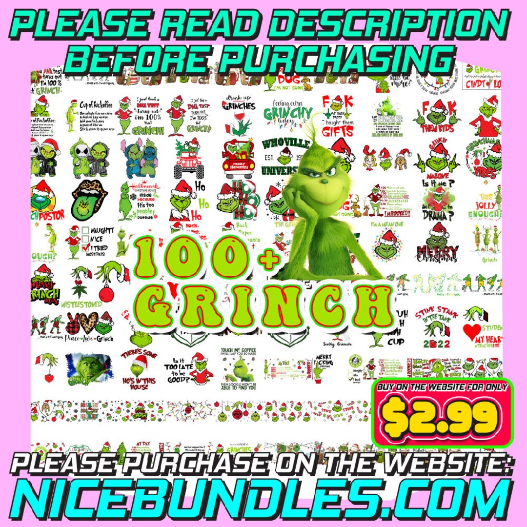 100 Files the Grnich Png Bundle Merry Grnichmas Png Retro - Etsy