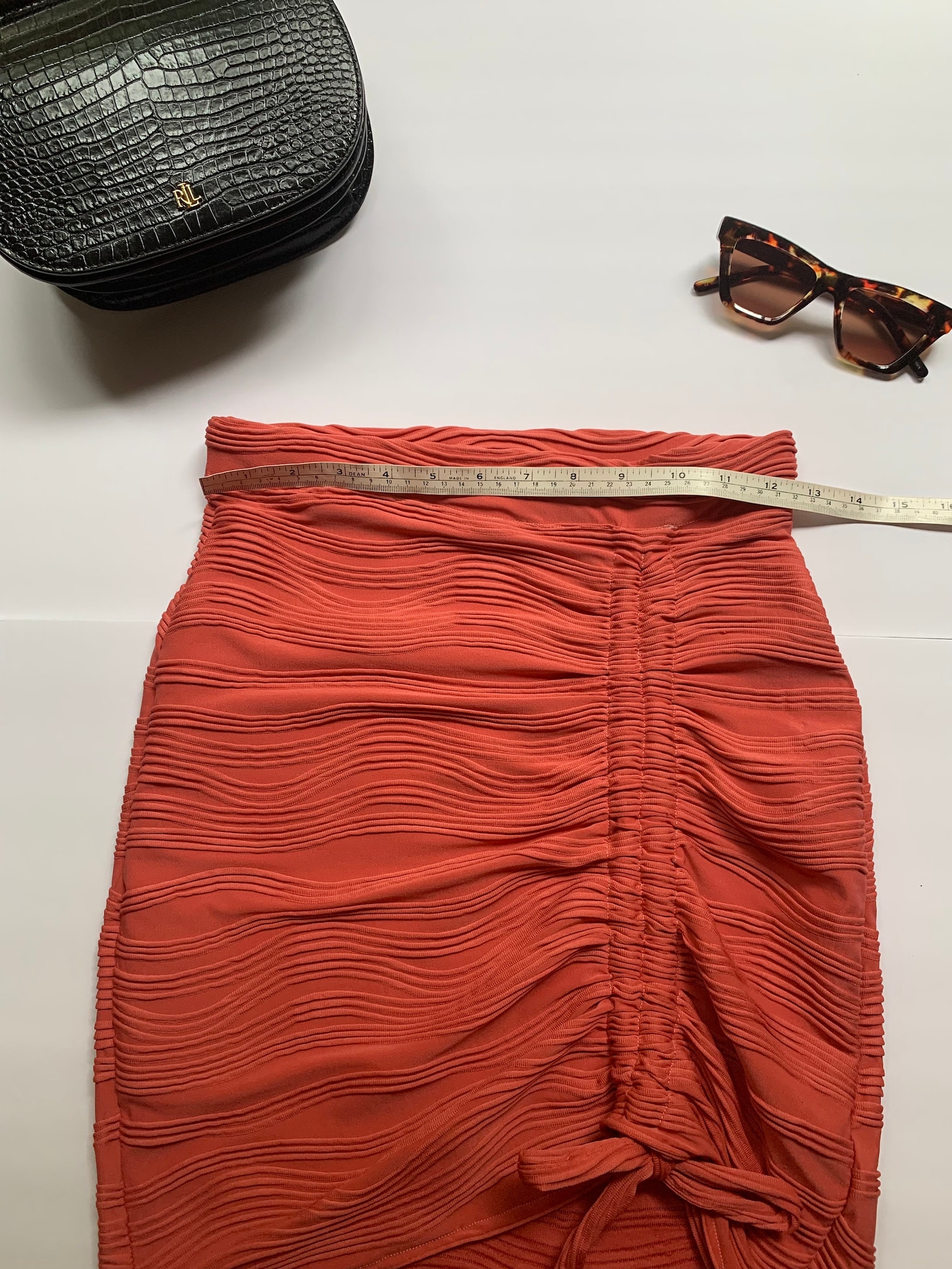 Red One Side Cinched Skirt - Etsy