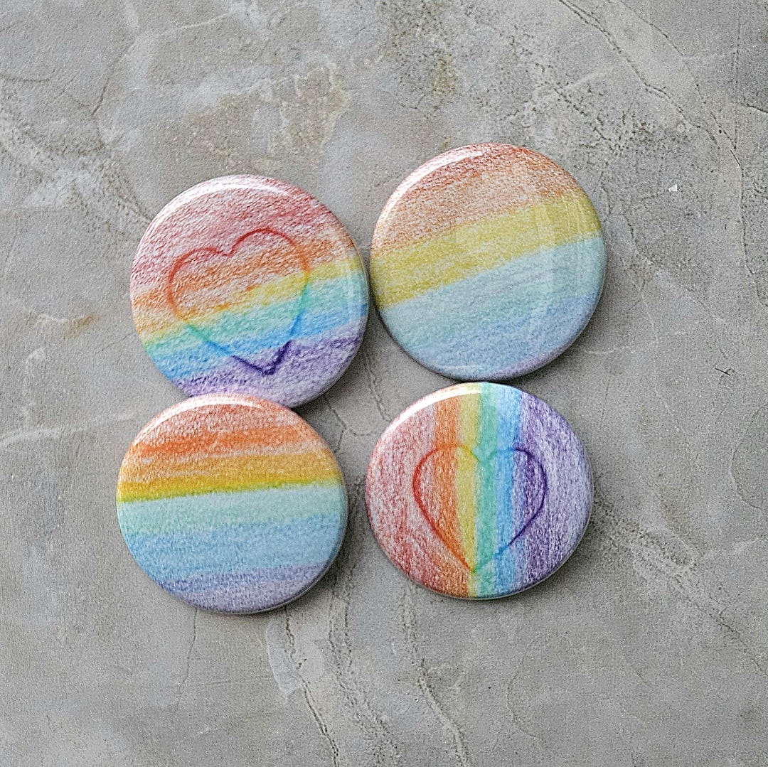 4 Small PRIDE Flag Rainbow Pinback Buttons! - Etsy