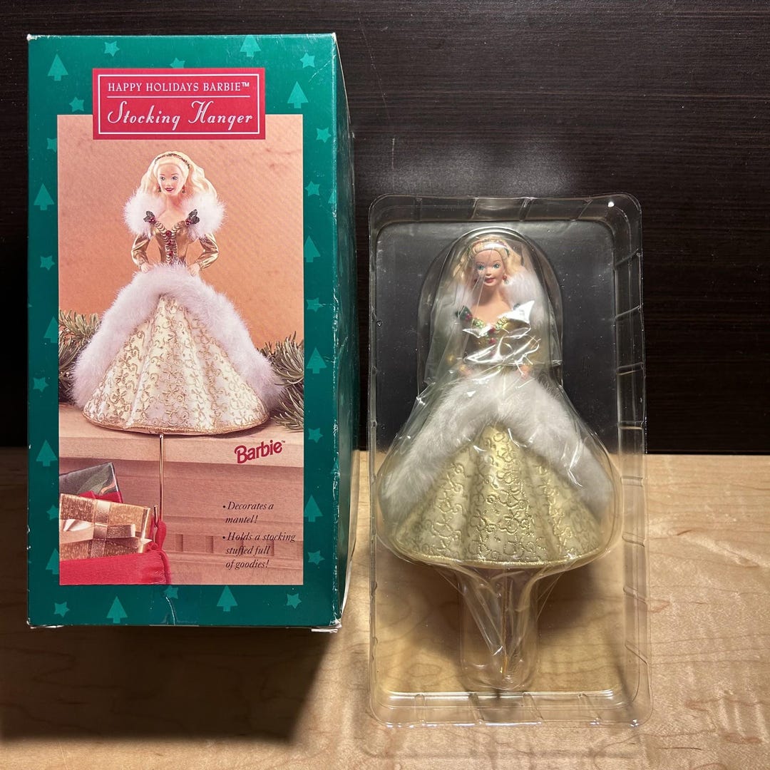 Mattel Hallmark 1995 Happy Holidays Barbie Stocking Hanger - Etsy