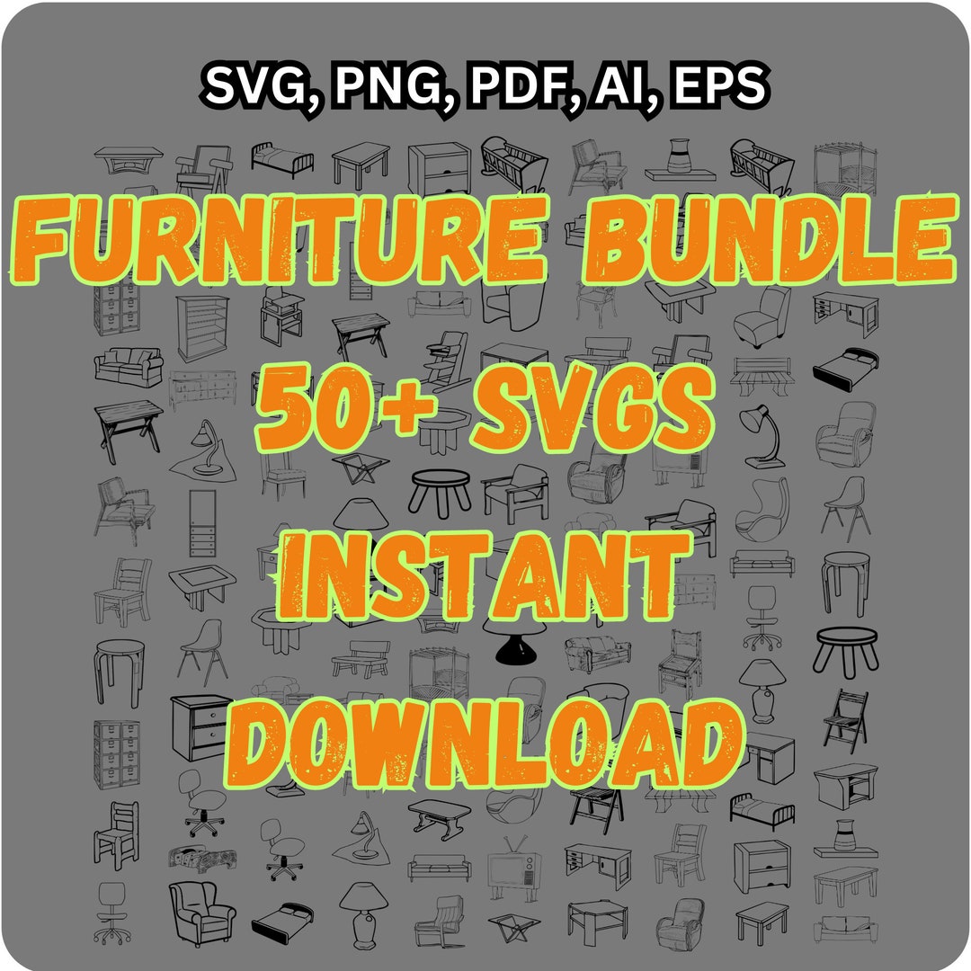 Furniture Svg, Furniture Monogram, Table Svg, Desk Png, Sofa Svg, Bed ...