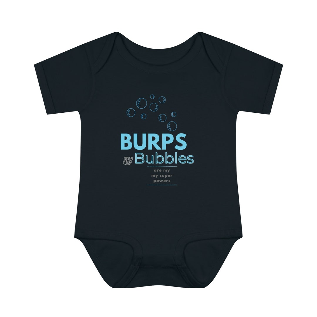 Baby Boy Burps and Bubbles Super Power Blue Boy Burp Bubble Infant ...