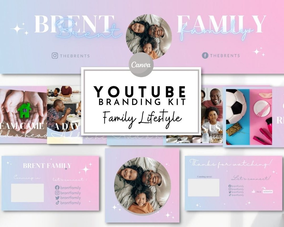 Youtube Branding Kit Family Life Style Vlog, Youtube Brand Kit ...