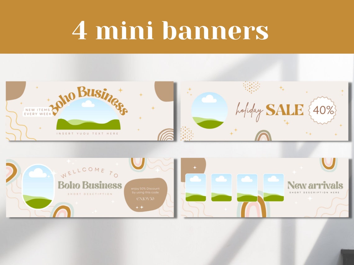 Etsy Shop Branding Kit Boho , Etsy Starter Templates , Etsy Store ...