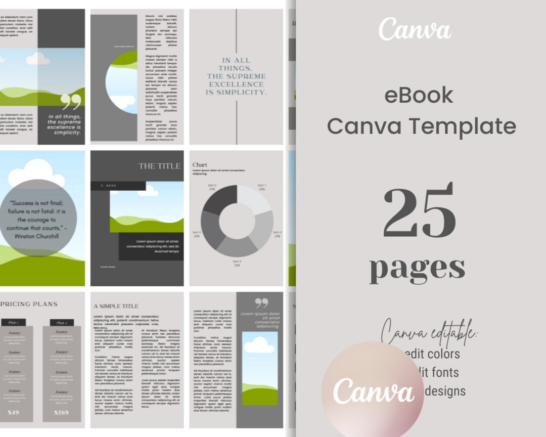 25 Pages Ebook Template A4 and US Letter -done for You Ebook Canva ...