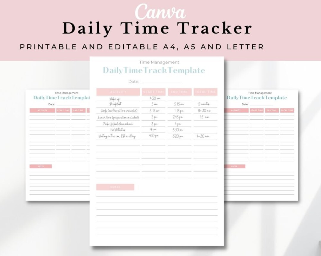 Work Log Time Tracker Editable Printable PDF - Time Spent Tracker ...