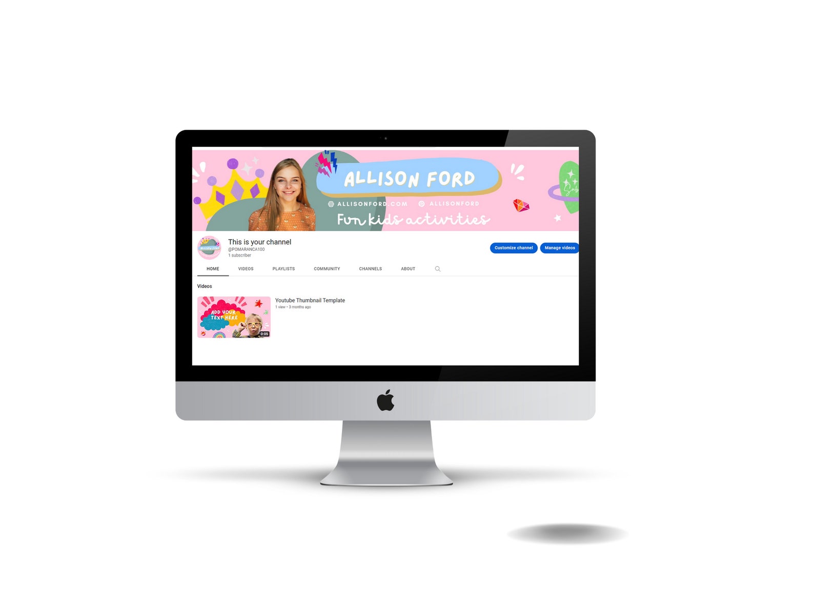 Kids Color Youtube Branding Kit Youtube Channel Kit Editable - Etsy