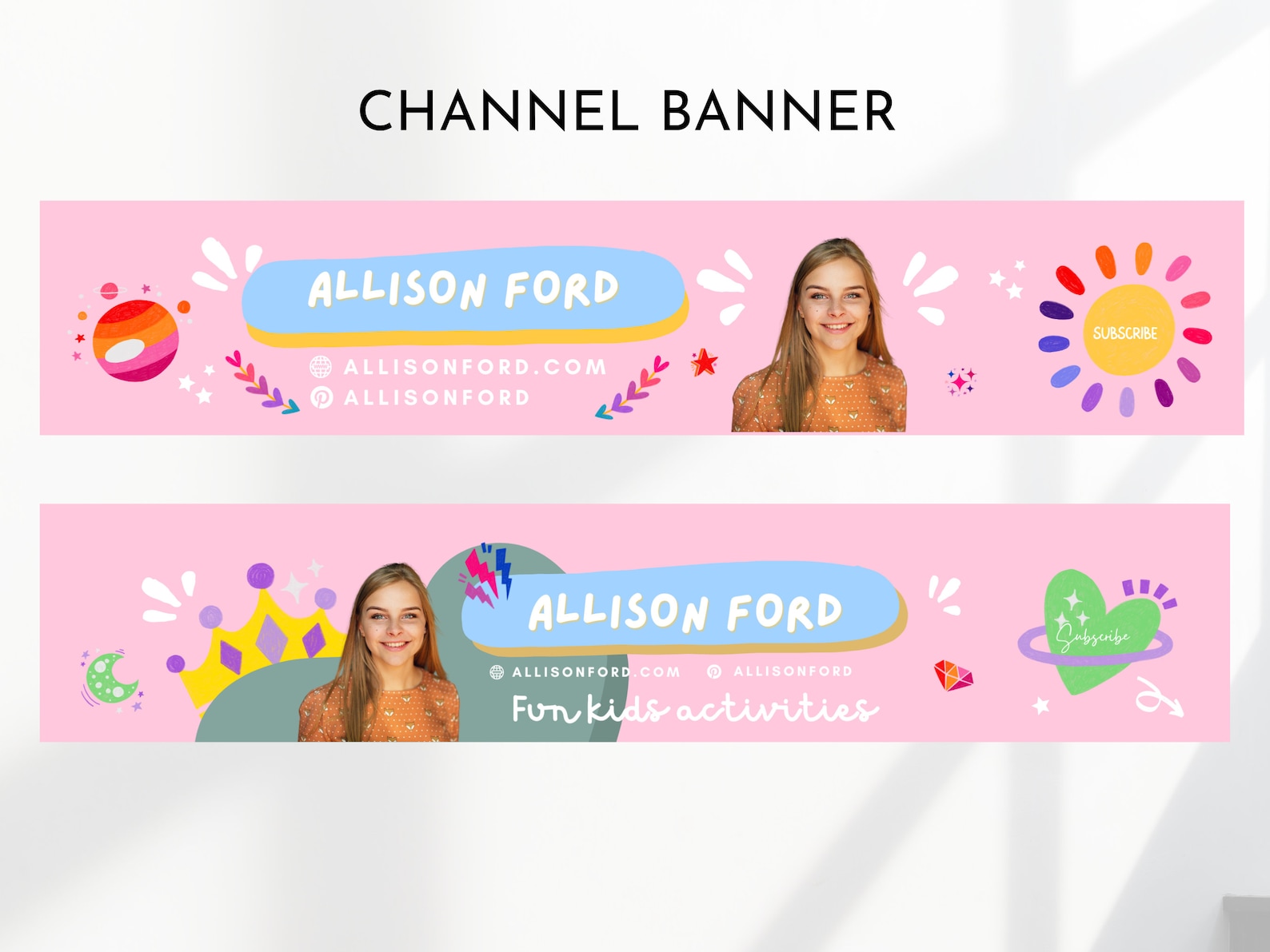 Kids Color Youtube Branding Kit Youtube Channel Kit Editable - Etsy