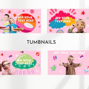Kids Color Youtube Branding Kit Youtube Channel Kit Editable - Etsy