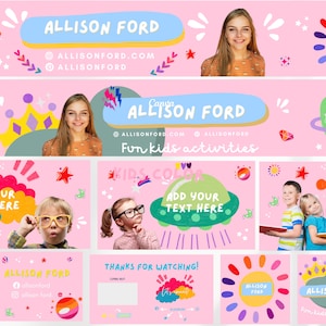 Kids Color Youtube Branding Kit Youtube Channel Kit Editable - Etsy