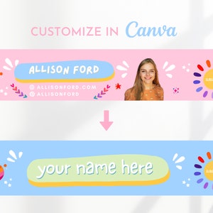 Kids Color Youtube Branding Kit Youtube Channel Kit Editable - Etsy