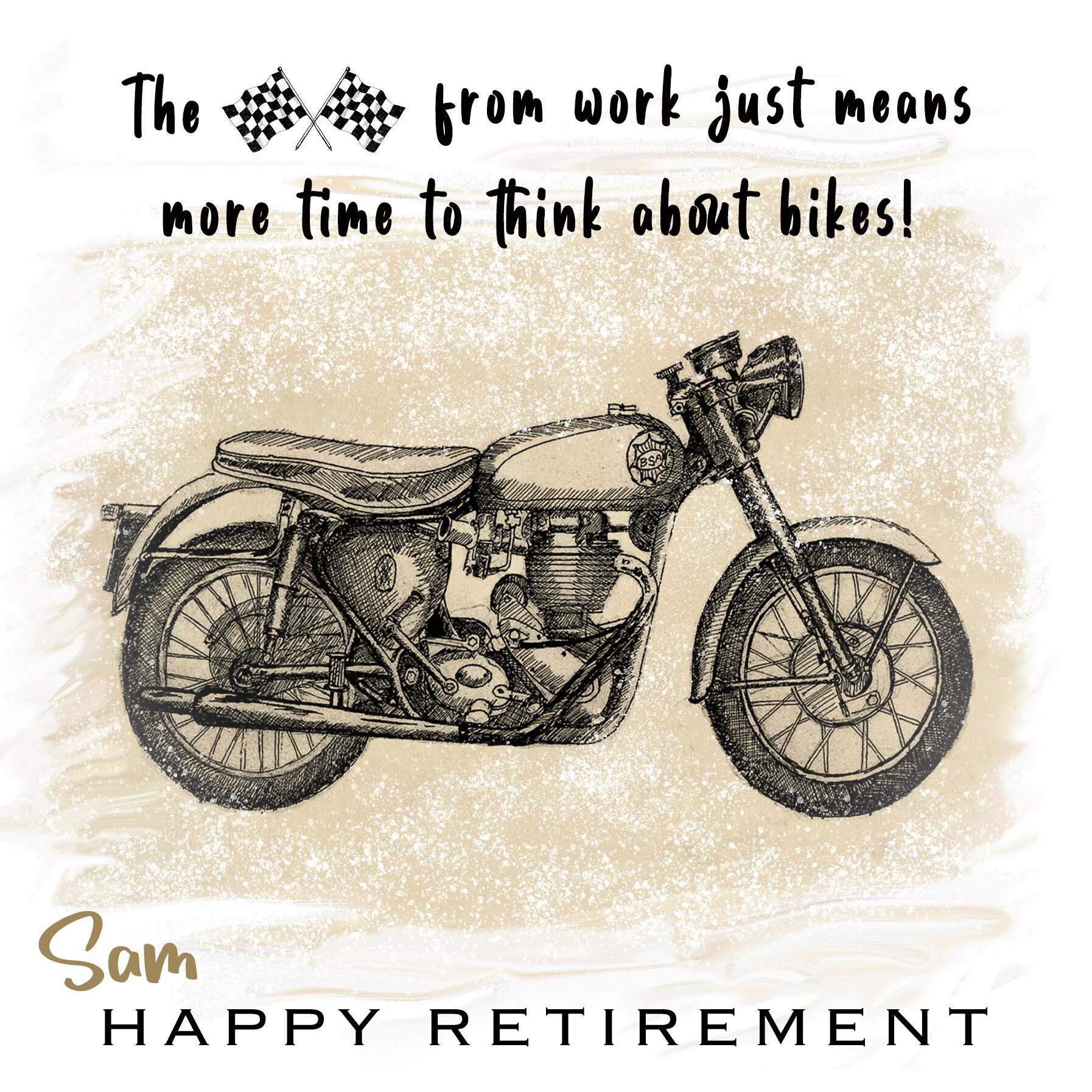 Motorbike Retirement Card, Motorbike Card, Inspired by BSA, Husband ...