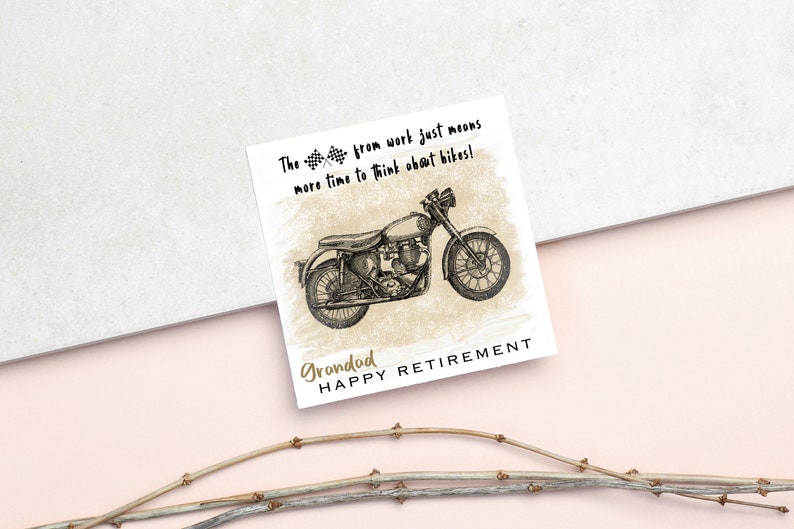 Motorbike Retirement Card, Motorbike Card, Inspired by BSA, Husband ...