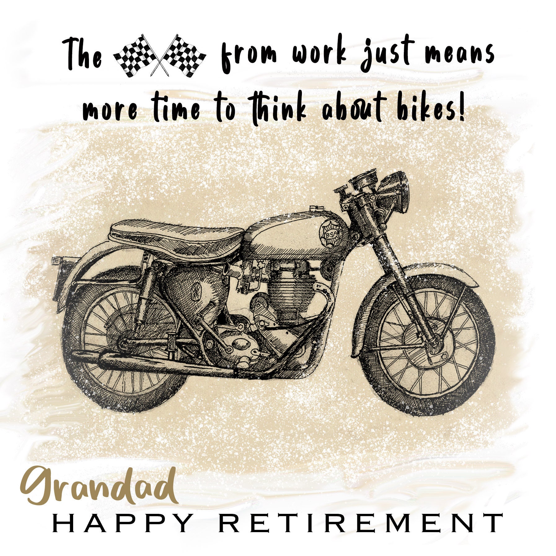 Motorbike Retirement Card, Motorbike Card, Inspired by BSA, Husband ...