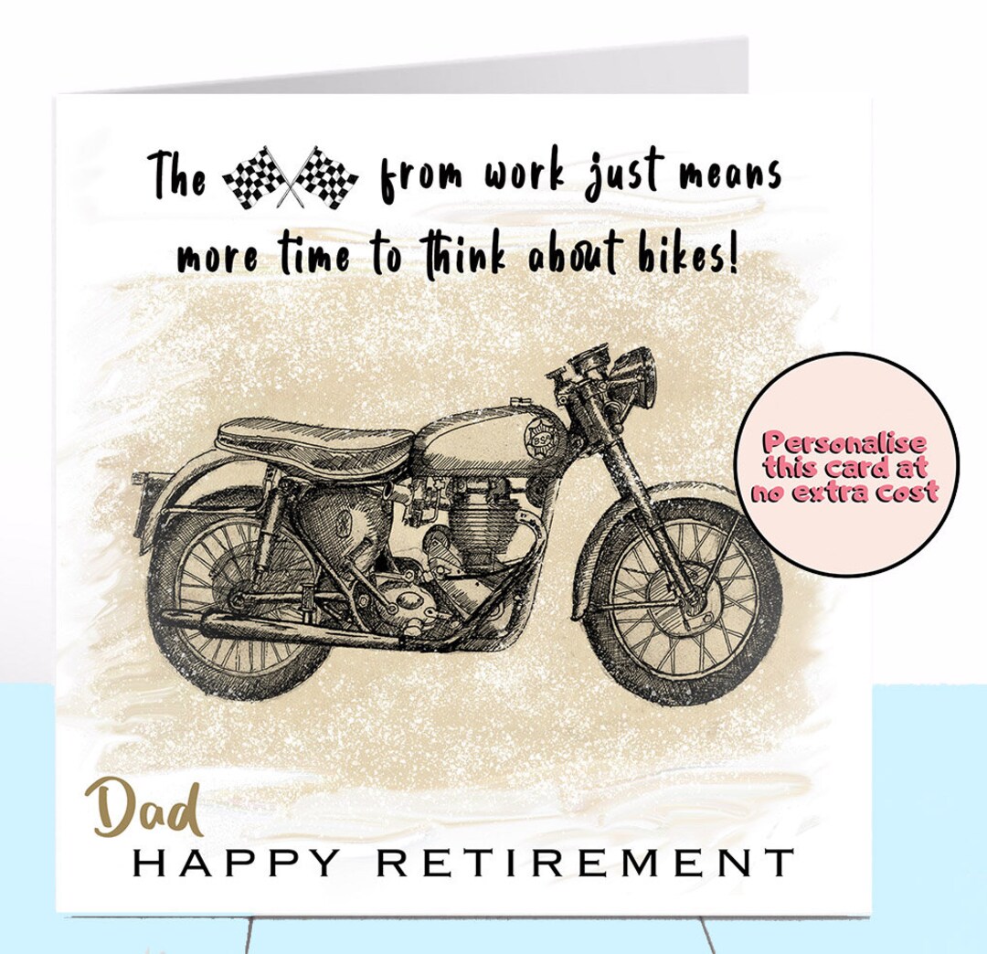 Motorbike Retirement Card, Motorbike Card, Inspired by BSA, Husband ...