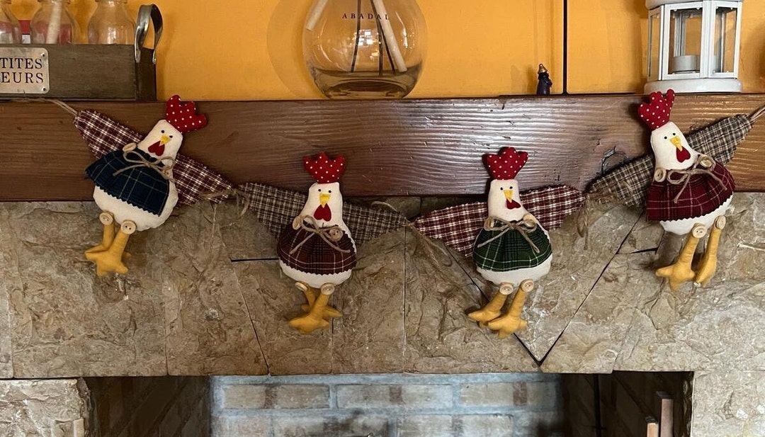 Fabric Chicken Garland: Fun Decoration for Your Home - Etsy
