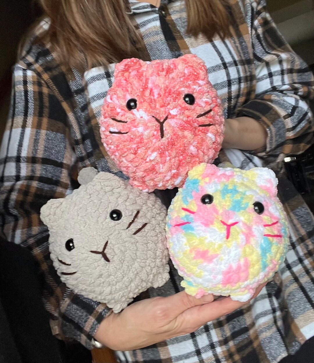 Crocheted Loaf Cat Plushie: Chunky Stuffed Animal - Etsy