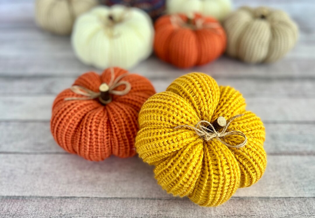 Knit Pumpkins, Fall Decorations, Autumn Decor, Halloween Gourds ...