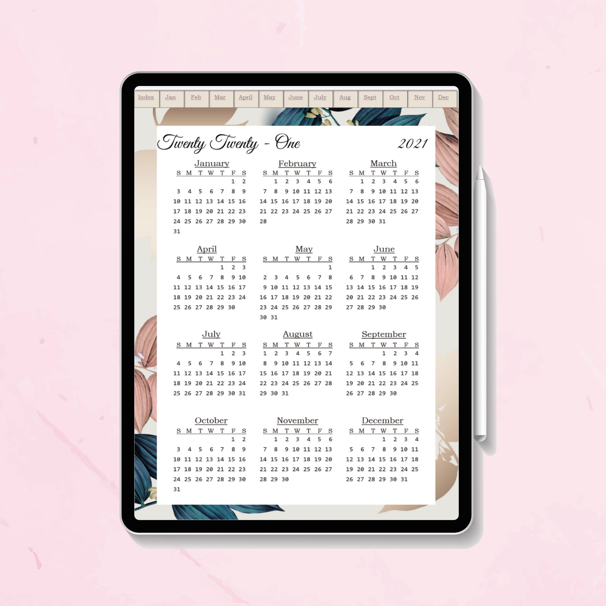 Onenote Digital Planner - Rose Gold - Vertical - *HYPERLINKED ...