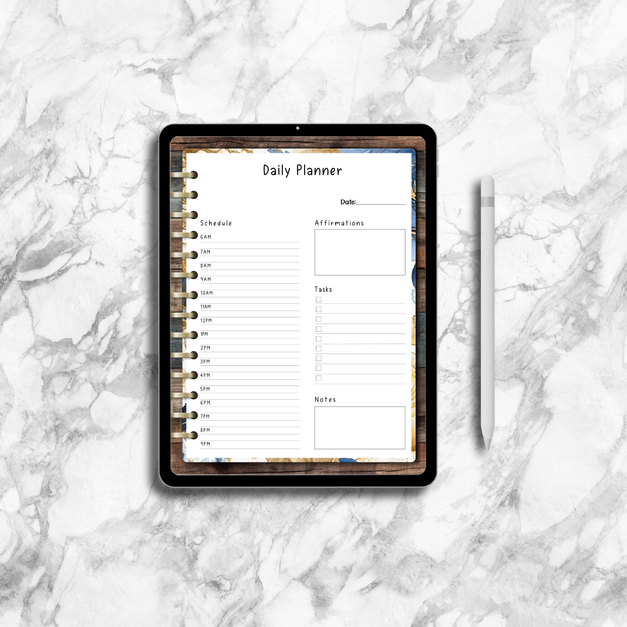 Onenote Digital Planner - Navy & Gold Roses - Vertical - Undated - Etsy