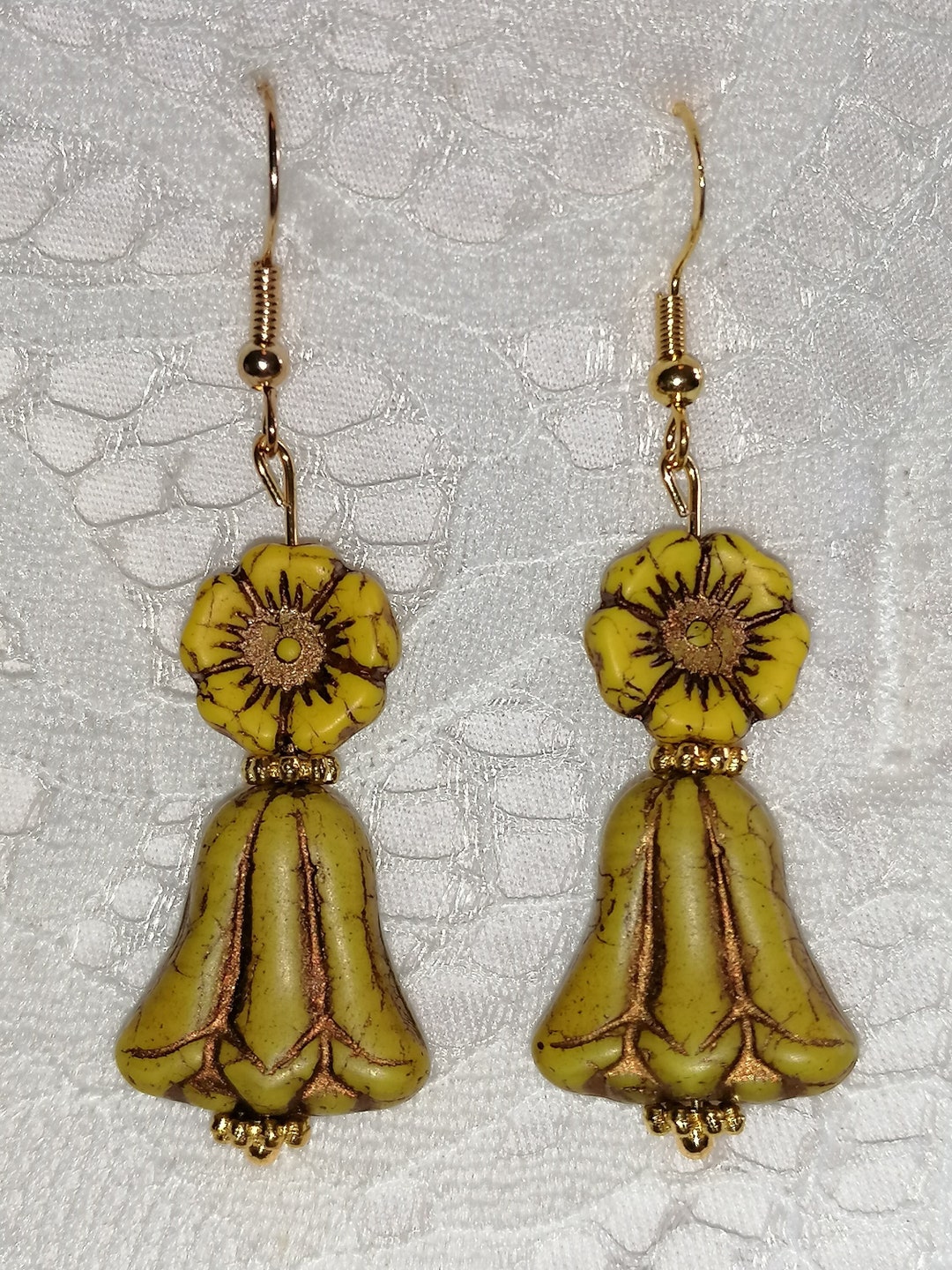 Yellow Flower Earrings - Etsy