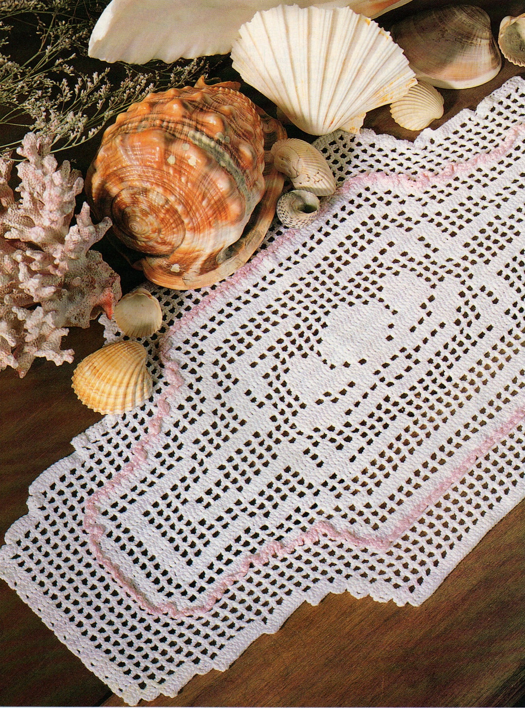 Pink Line - Crochet Table Mat/runner Pattern. 7-1/2" X 14-1/2". PDF ...
