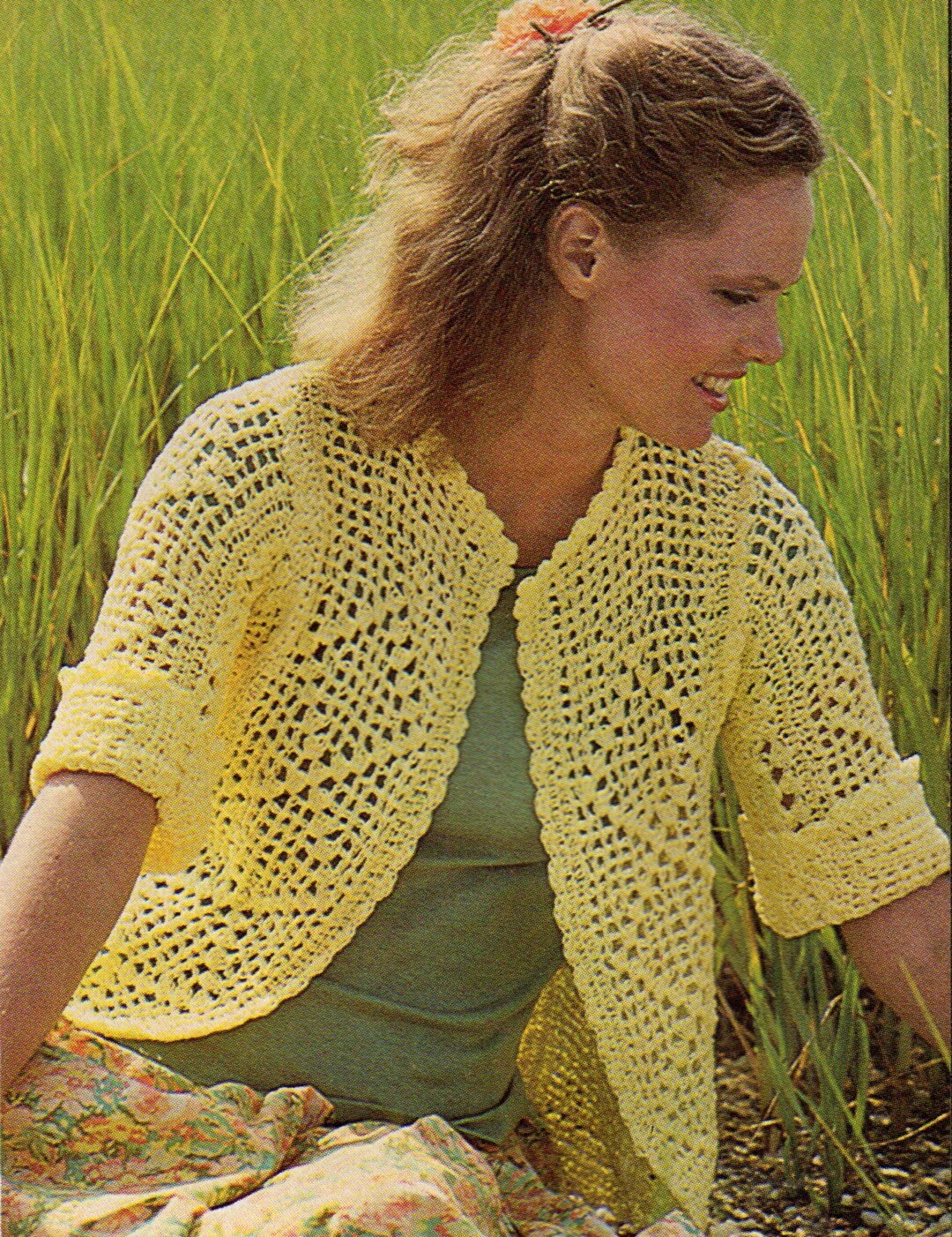 Lacy Jacket - Filet Crochet Made for Today Pattern. Size Small ...