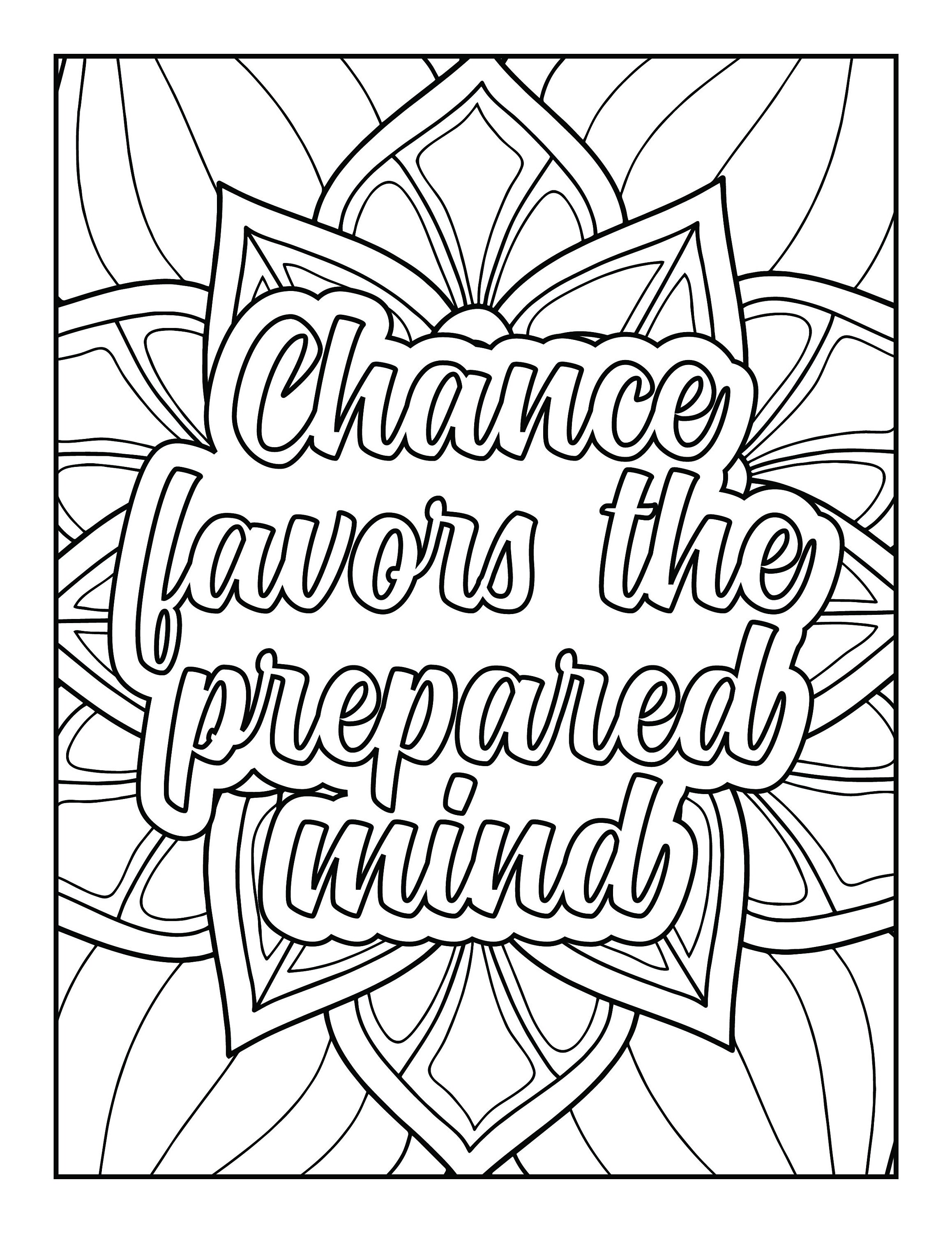 250+ Motivational Quotes Coloring Pages: Floral Mandalas (PDF Pattern ...